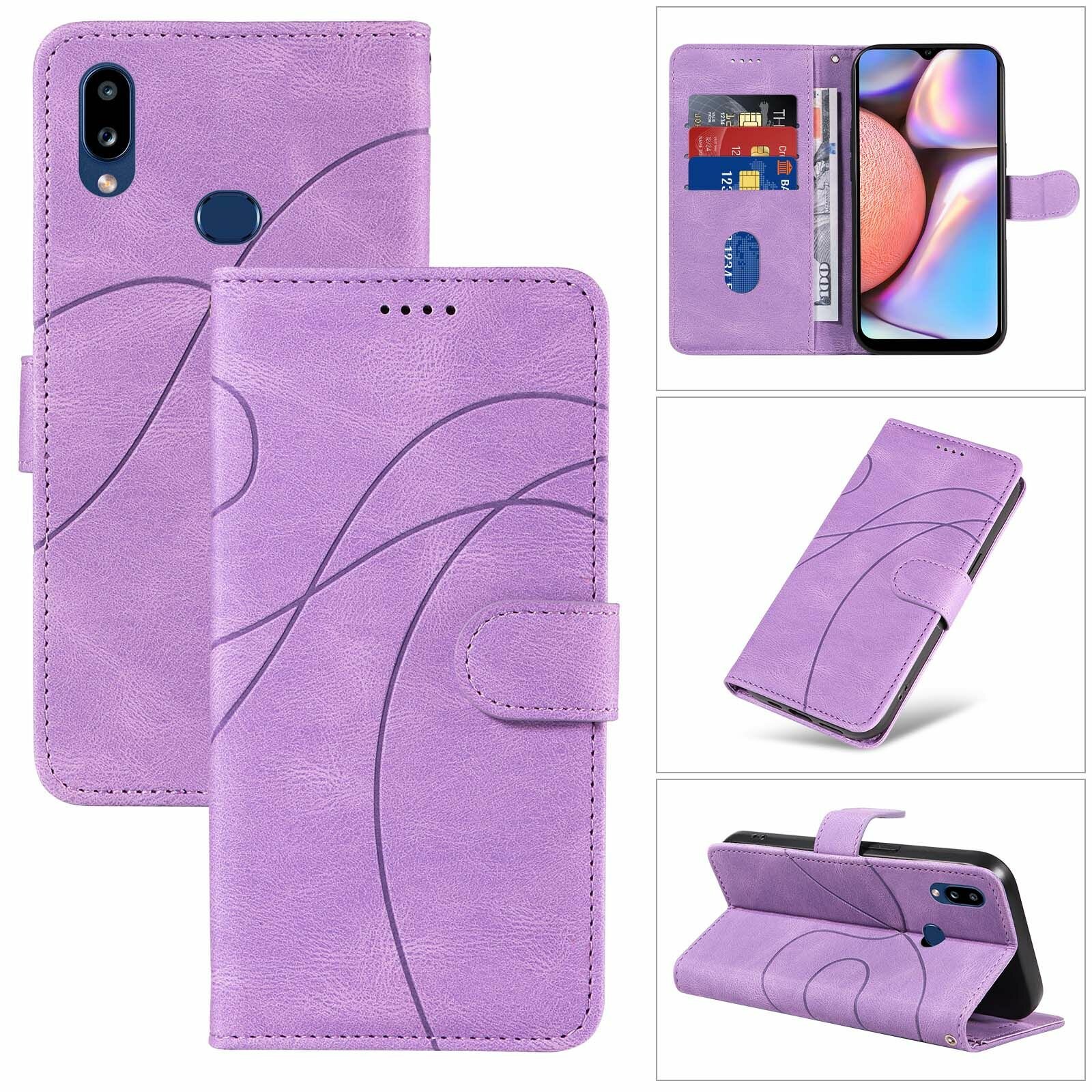 YIKATU Чехол-книжка для Samsung Galaxy A10s / Самсунг Галакси А10s кожаный чехол с магнитной застежкой и слотом для карт и ремешком на руку