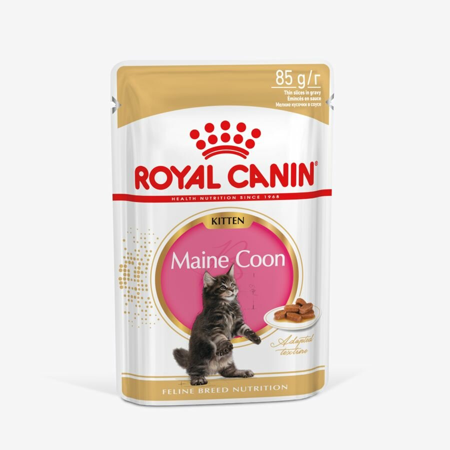 Royal Canin Maine Coon Kitten влажный корм для котят породы мейн-кун до 15 месяцев, в соусе, в паучах - 85 г