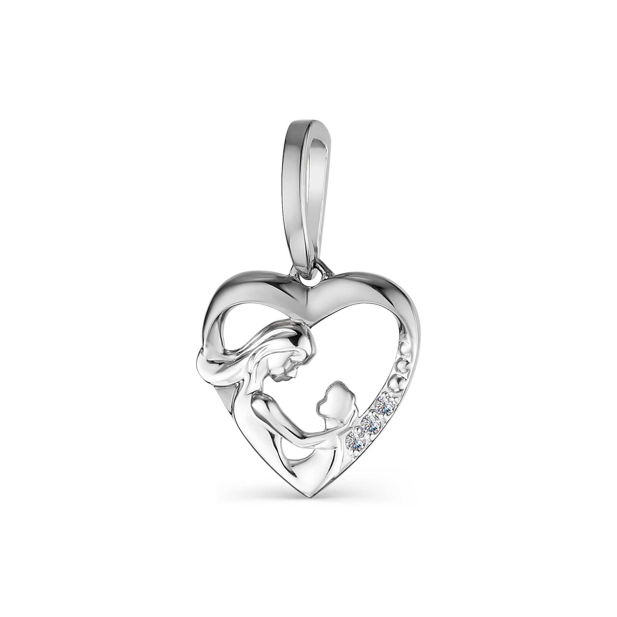 Подвеска, белое золото, 585 проба, бриллиант