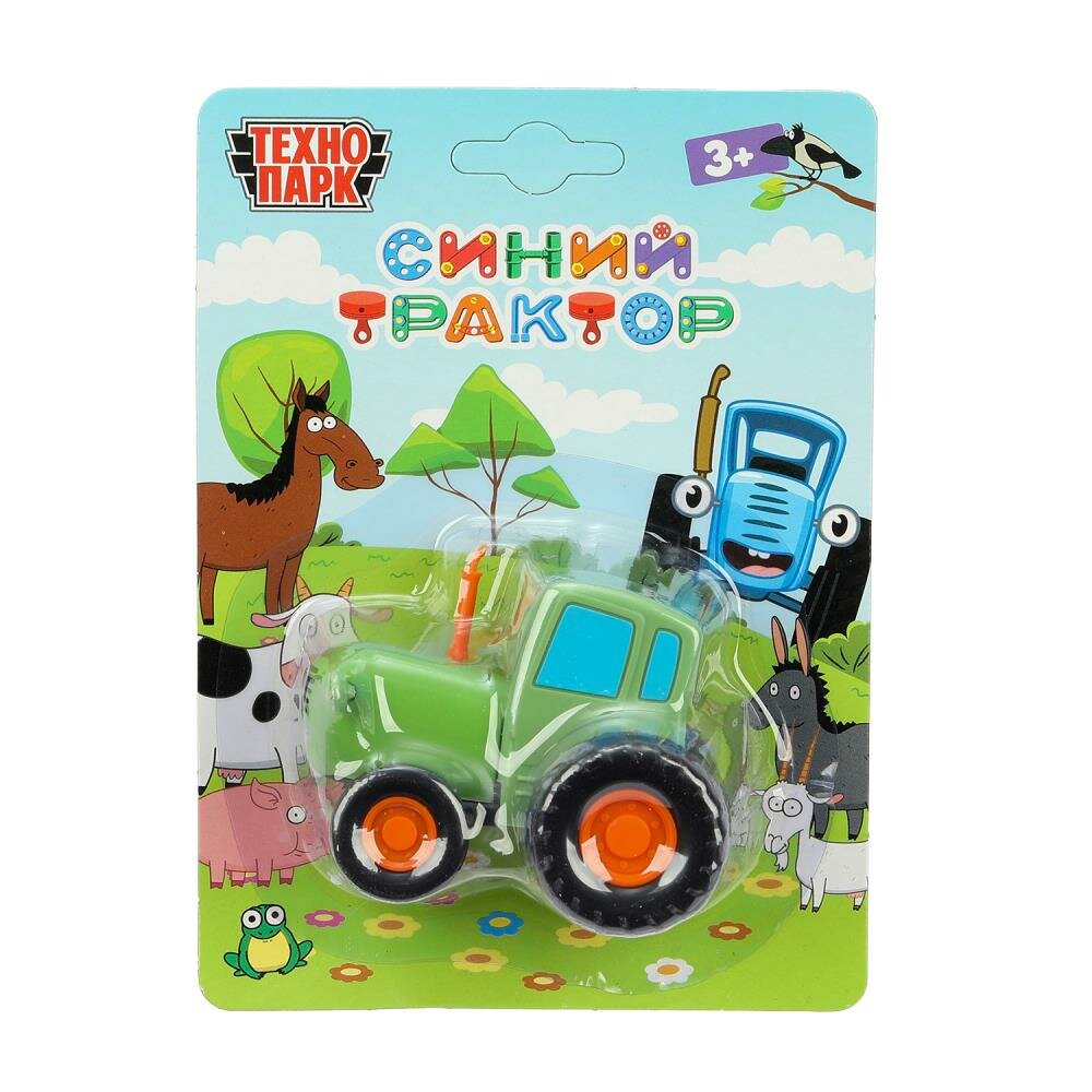 Машина металлическая "Синий трактор" 7,5 см. зеленый Технопарк BLUTRA-7-GN