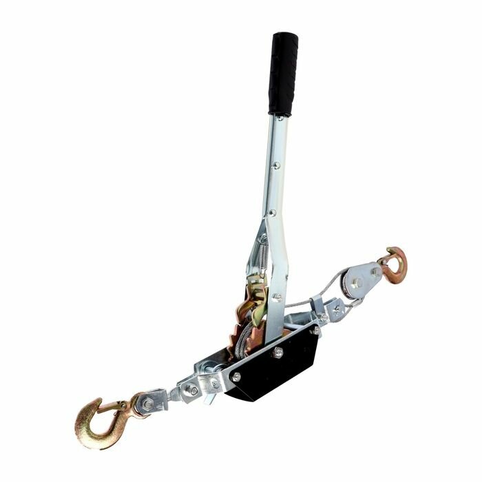 Лебедка рычажная Тундра двойное храповое колесо, тяга 2 т: подъем 0,8 т, трос 3.6 метра