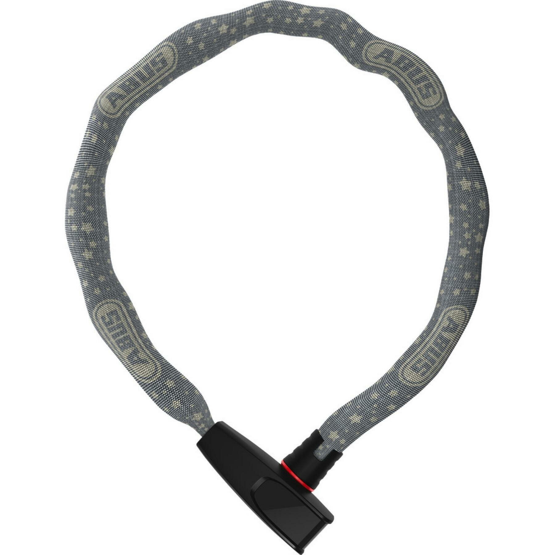 Замок велосипедный противоугонная цепь 6мм, ключ, класс защиты 6/15, ABUS 6806K/85см (square Chain) 850гр, серый