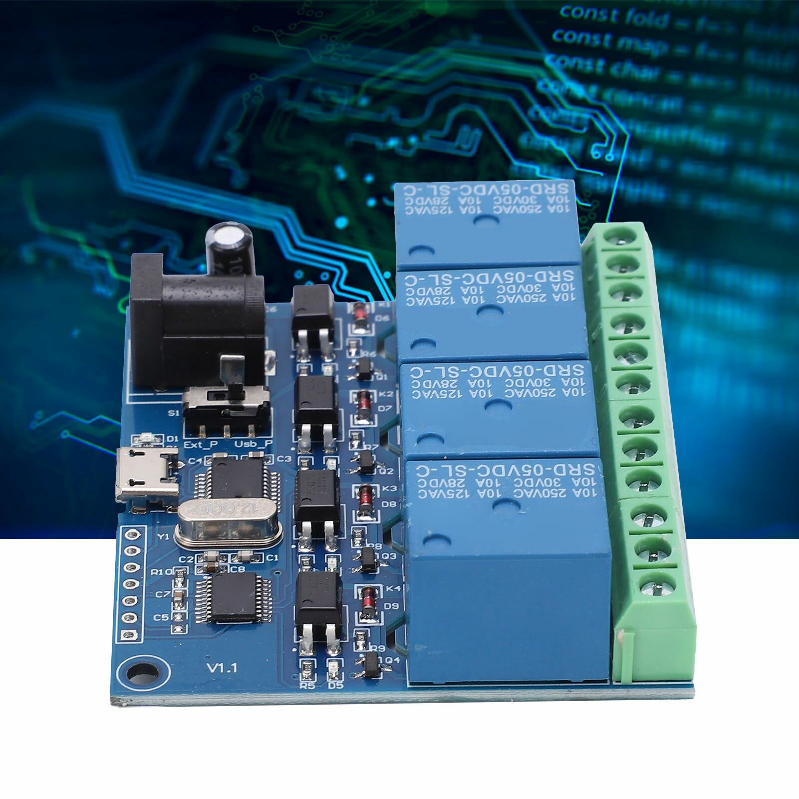 DC5V 4-канальный релейный модуль USB-реле управления компьютером Высокопроизводительный чип LCUS-4