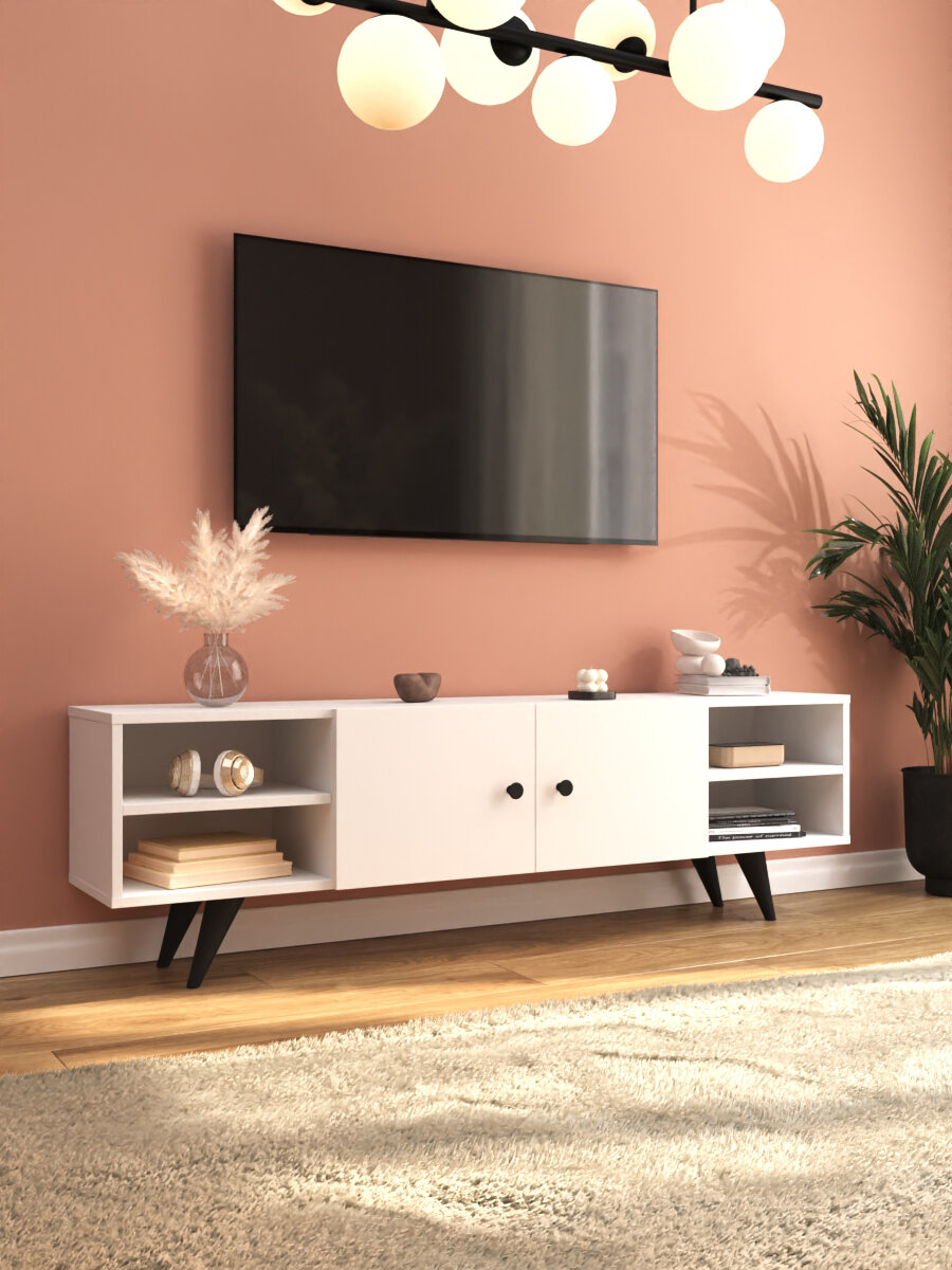 Тумба под ТВ 150 см Белая