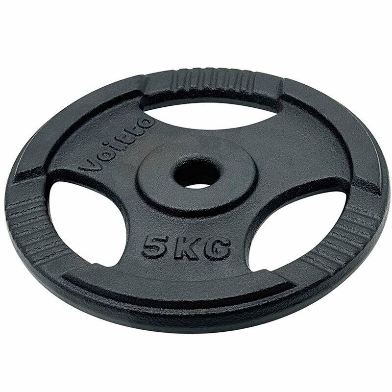 Диск чугунный с 3-мя хватами Voitto V-201 5 кг (d26)