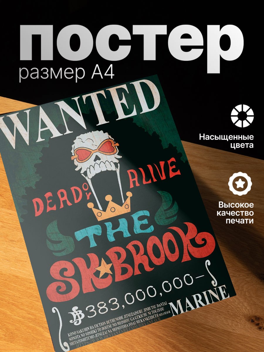 Постер ZEKEKS Аниме Ван Пис, без рамы, 29x21 см, цифровая печать