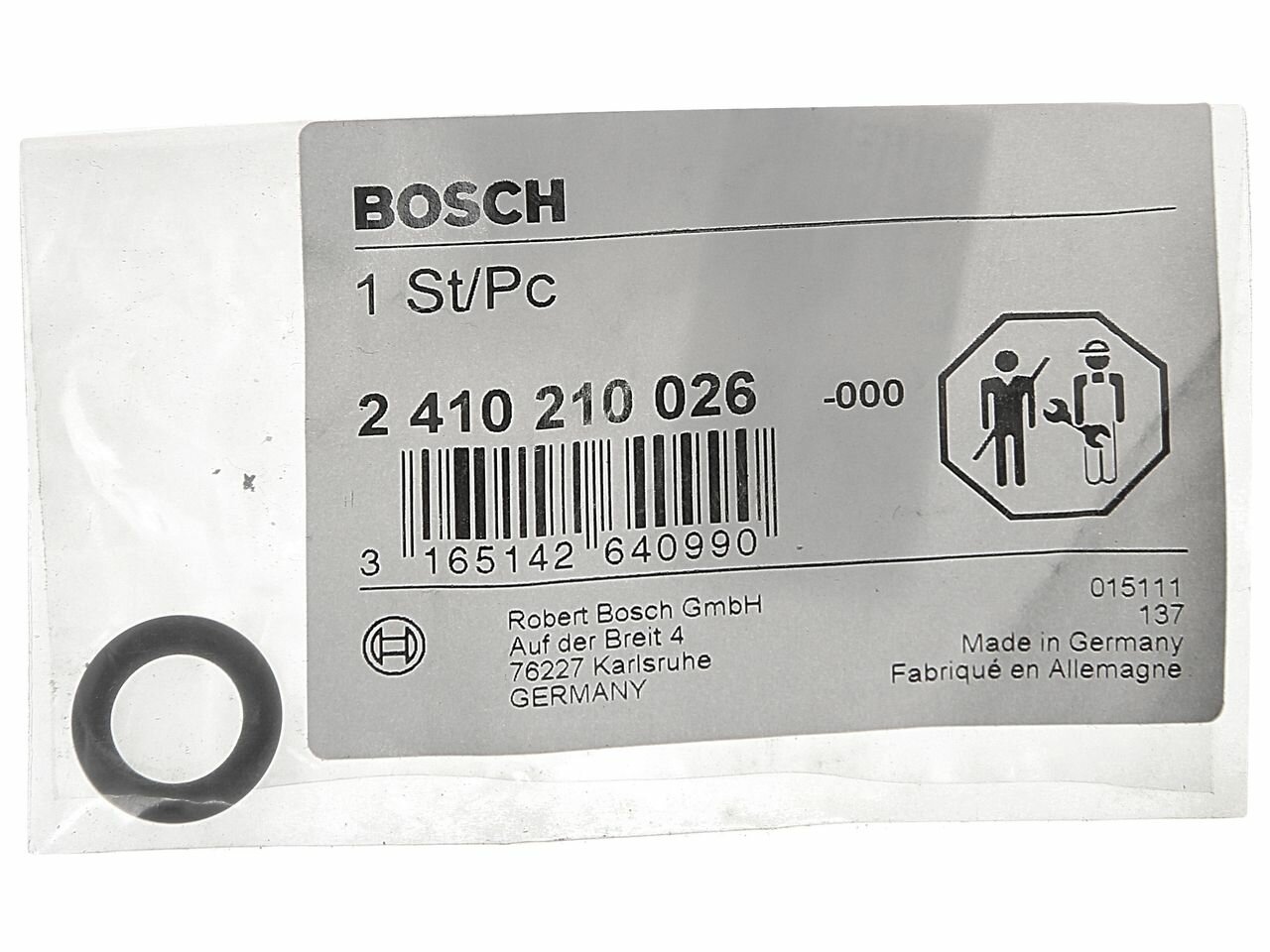 Уплотнительное кольцо резиновое, арт 2410210026 BOSCH