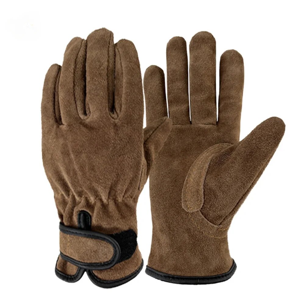 Женские садовые перчатки ANENG из воловьей кожи M, Brown