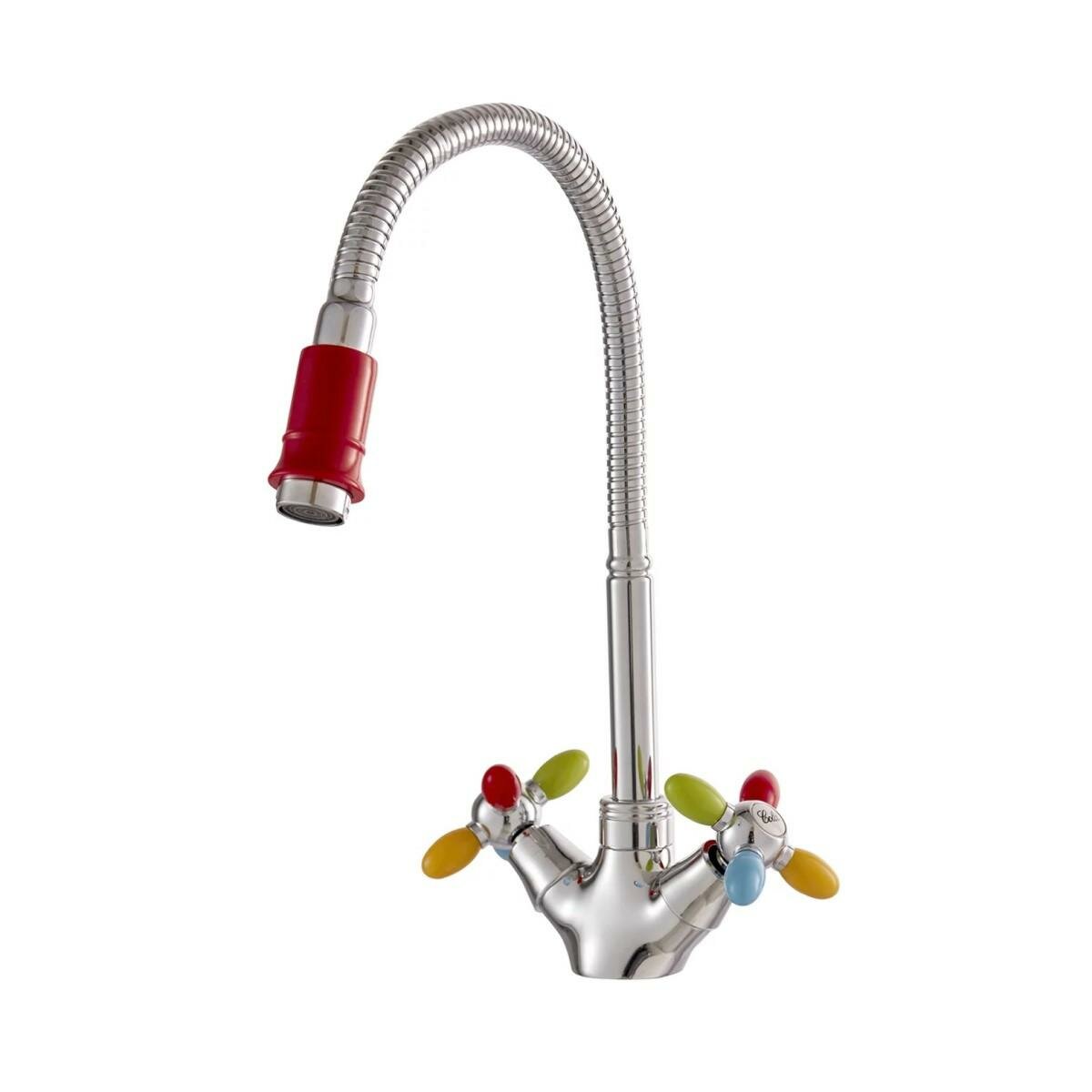 Смеситель для кухни Fashun A43127-87 хром, с гибким изливом, вентильный, цинковый сплав