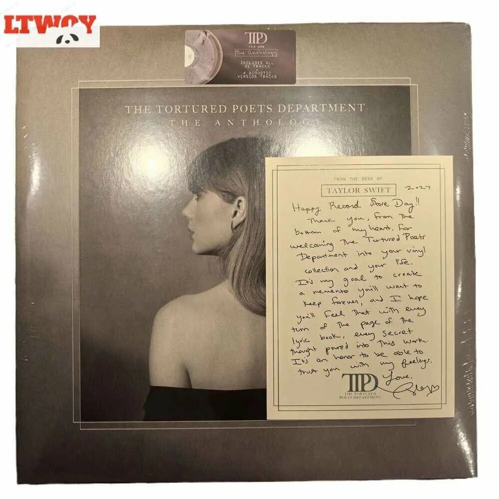 Ограниченный тираж, коллекционный предмет, Виниловая пластинка Taylor Swift - The Tortured Poets Department: The Anthology 4 x Vinyl, LP, Marbled RSD Note Letter CardLYY