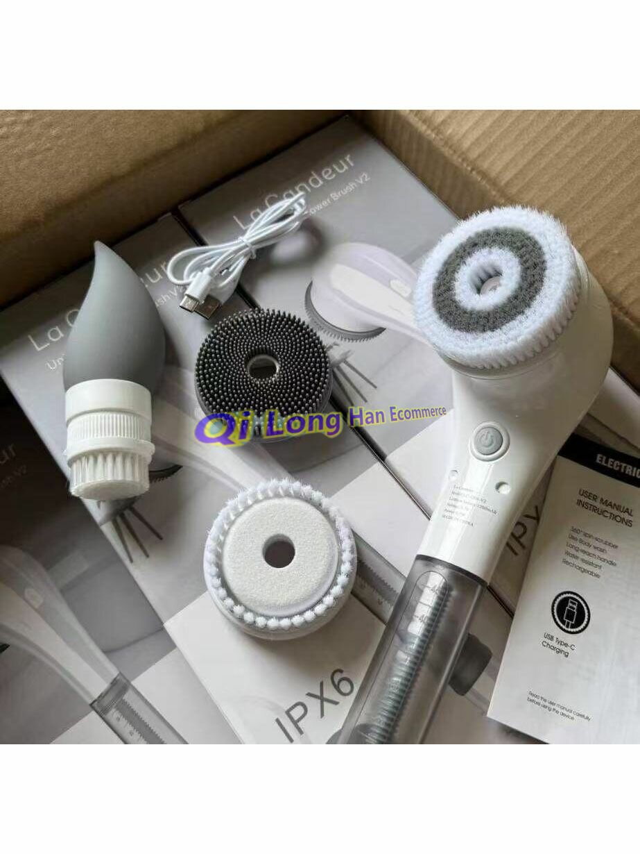 Полностью моющаяся водонепроницаемая электрическая щетка для душа IPX6