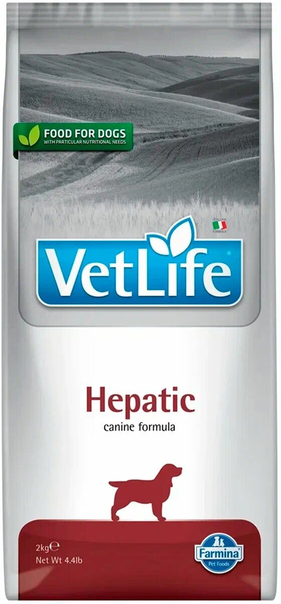 Сухой корм Farmina VetLife Hepatic для собак 2 кг при заболеваниях печени