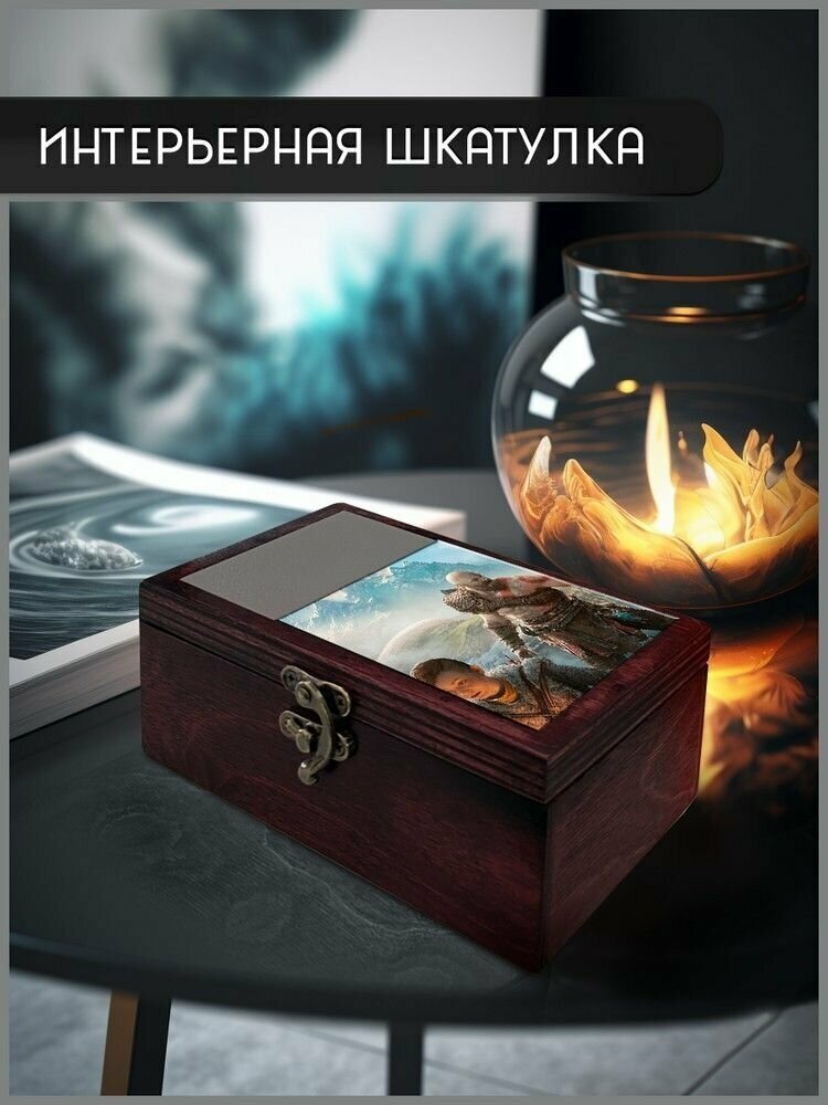 Шкатулка интерьерная для украшений вишневая 16x10x6 см God of War - 89