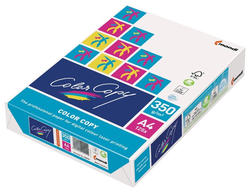 Бумага Color copy А4, 350г/м2, 125л, 161%, 1 шт