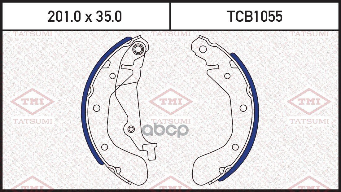 Колодки тормозные барабанные CHEVROLET Aveo/Kalos 02-> TATSUMI арт. TCB1055