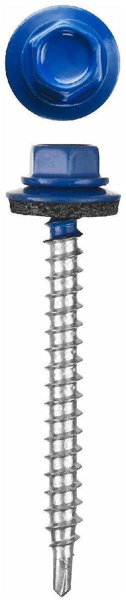 Кровельные саморезы для деревянной обрешетки STAYER СКД синий насыщенный 51 х 4.8 мм 1 200 шт. (30300-48-051-5005)