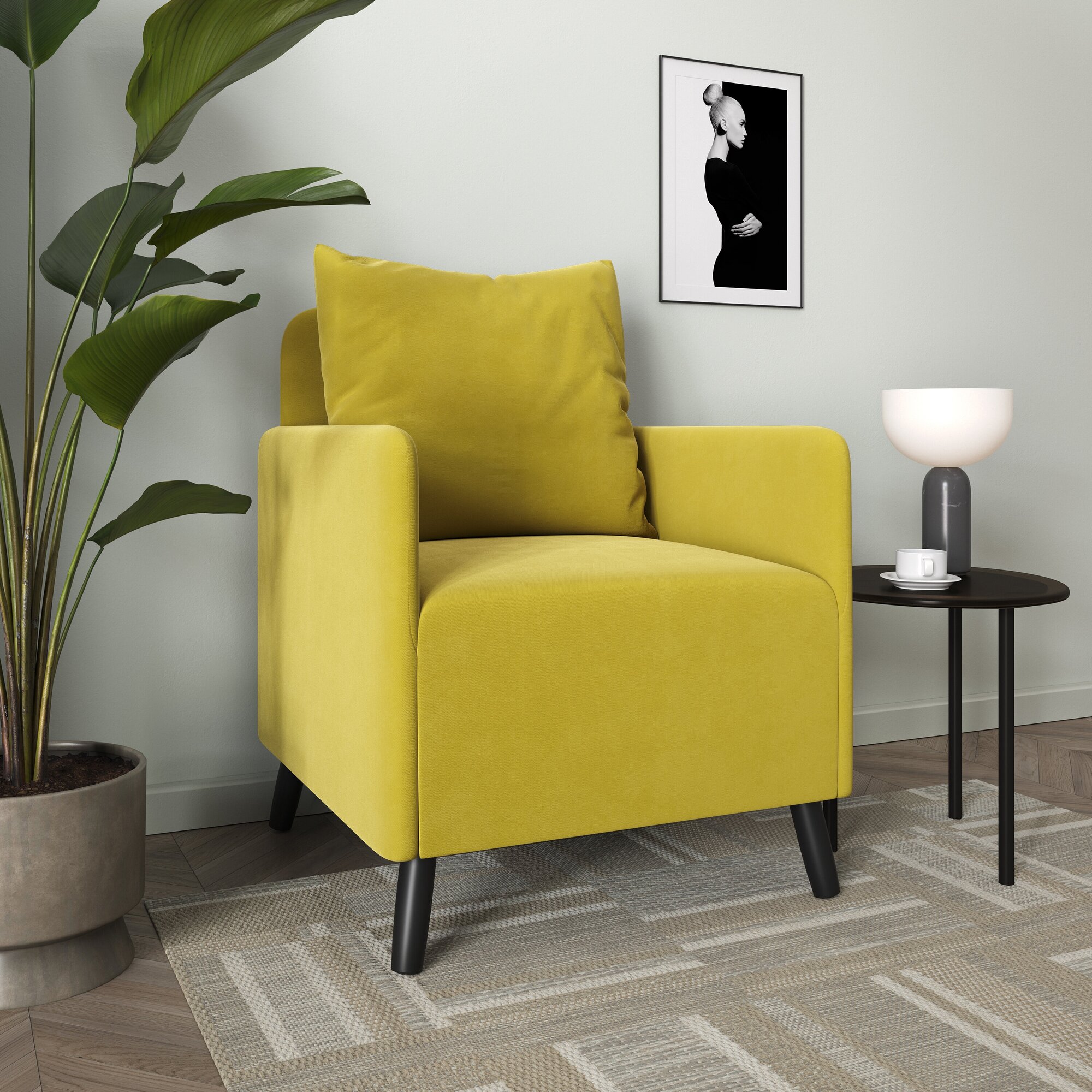 Кресло Salon Tron "Будапешт", 68x72x85см, горчичное