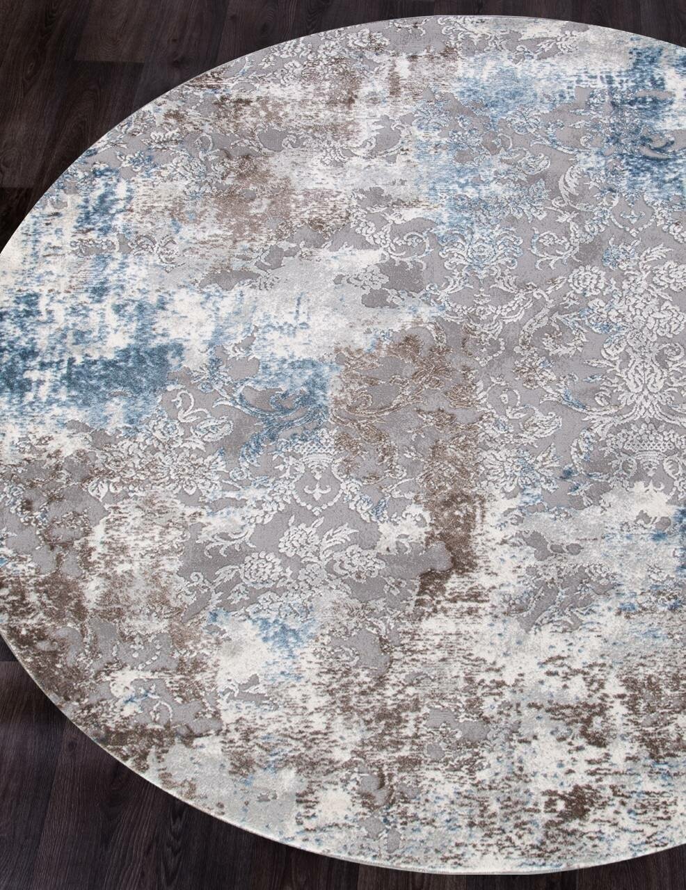 Ковер Круглый на пол в гостиную в спальню 200х200 см современный ворс 10 мм 284744 KoverVDom