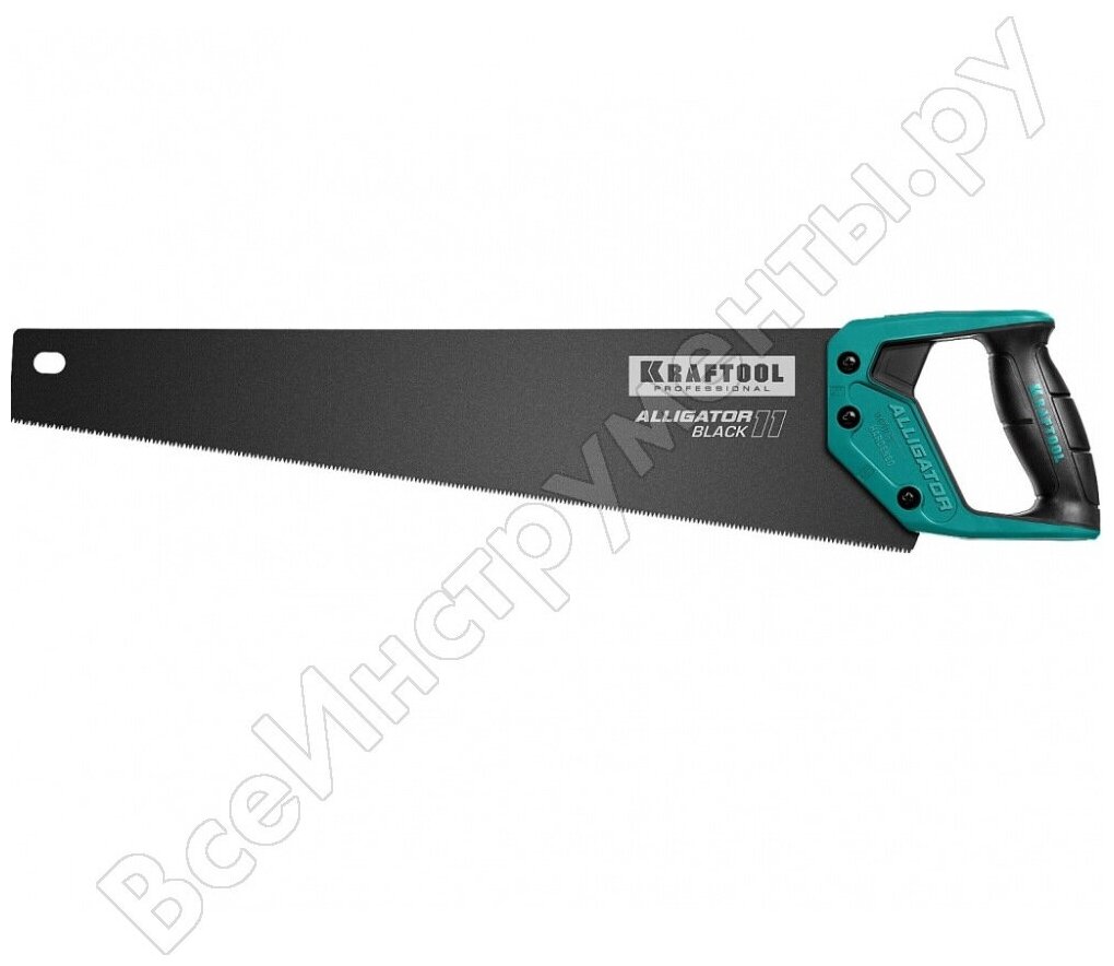 Ножовка для точного реза Kraftool "Alligator BLACK", 500 мм, 11 TPI 3D зуб, 15205-50