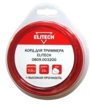 Elitech Леска 3,0 мм, 15 м, круг, Elitech 0809.003200