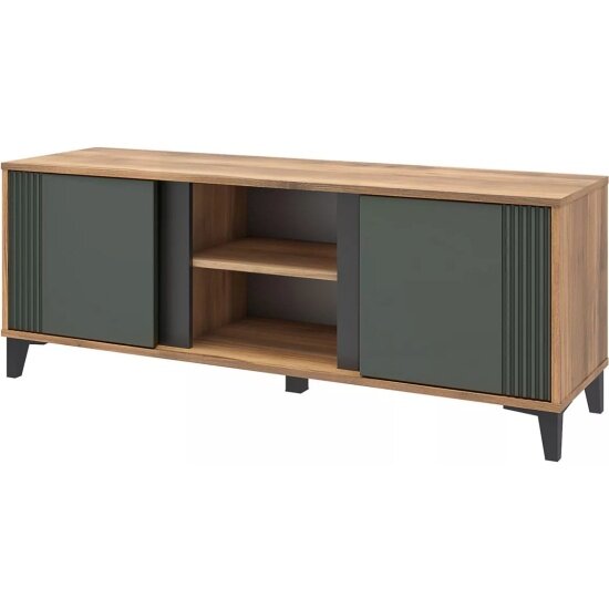 Тумба под ТВ Stolline Столлайн Богемия 463.04 Дуб барокко/Зелёный