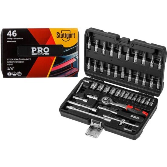 Pro Startul Набор головок и бит 46пр. 1/4" STUTTGART (PRO-046S)