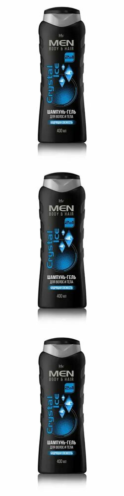 Шампунь-гель для волос и тела Iris Men Crystal Ice, 400 мл, 3 шт.