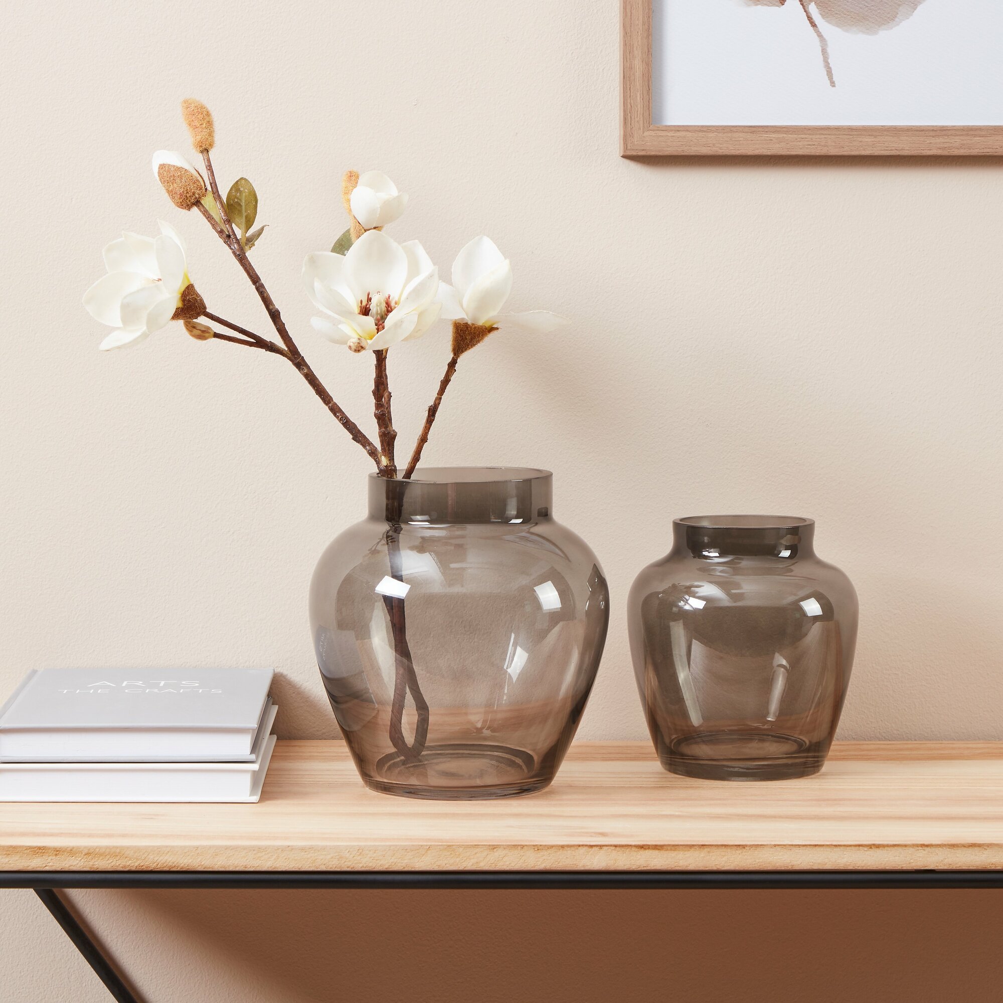 Ваза EGLO ASINDRO 421207, настольная, серая, стекло, высота 19,5см