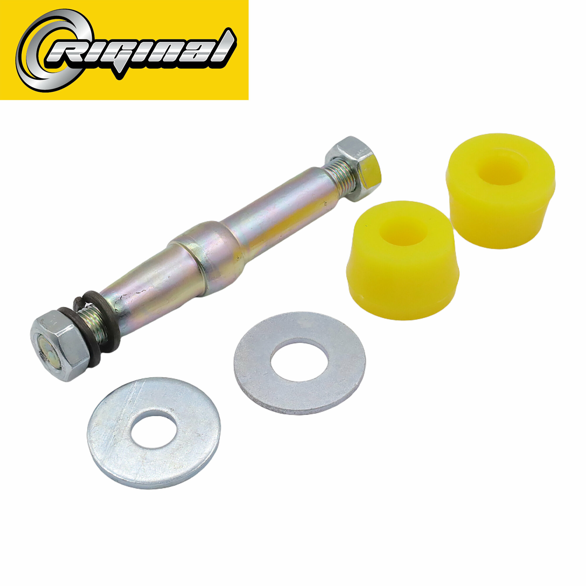 Палец амортизатора нижний в сборе для а/м Г-52,53,66,3307-4301,33104 (полиуретановые втулки) Riginal