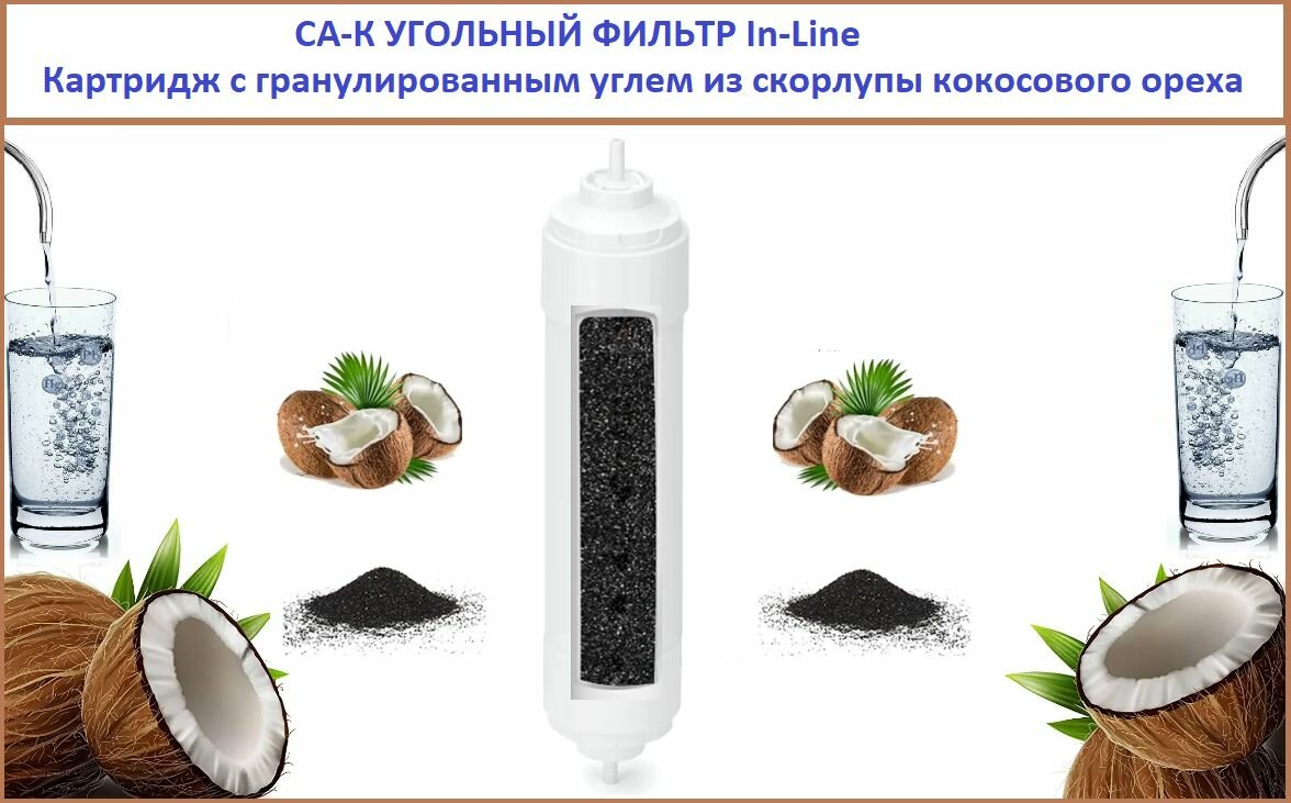Картридж сорбционный для фильтров Expert // постфильтр с гранулированным углем из скорлупы кокосового ореха
