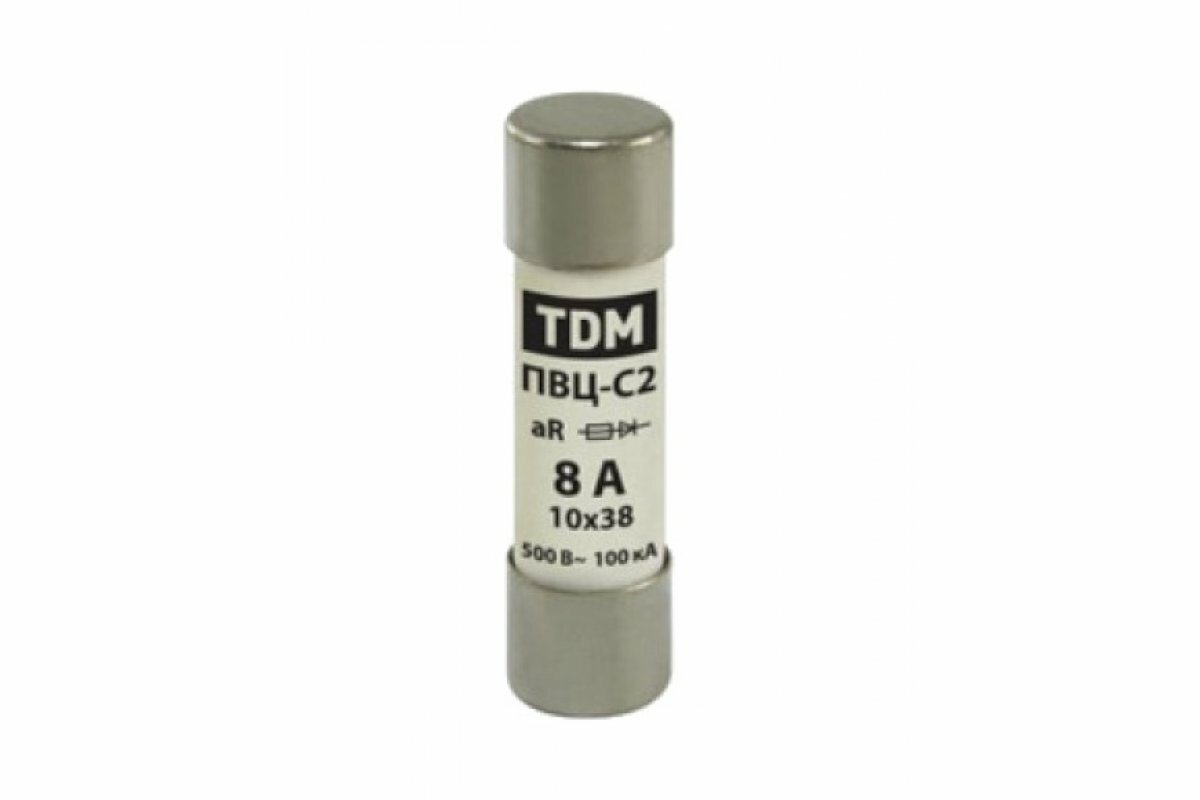 Плавкая вставка ПВЦ-С2 10х38 aR 8А TDM ELECTRIC (SQ0729-0041) (1 шт)
