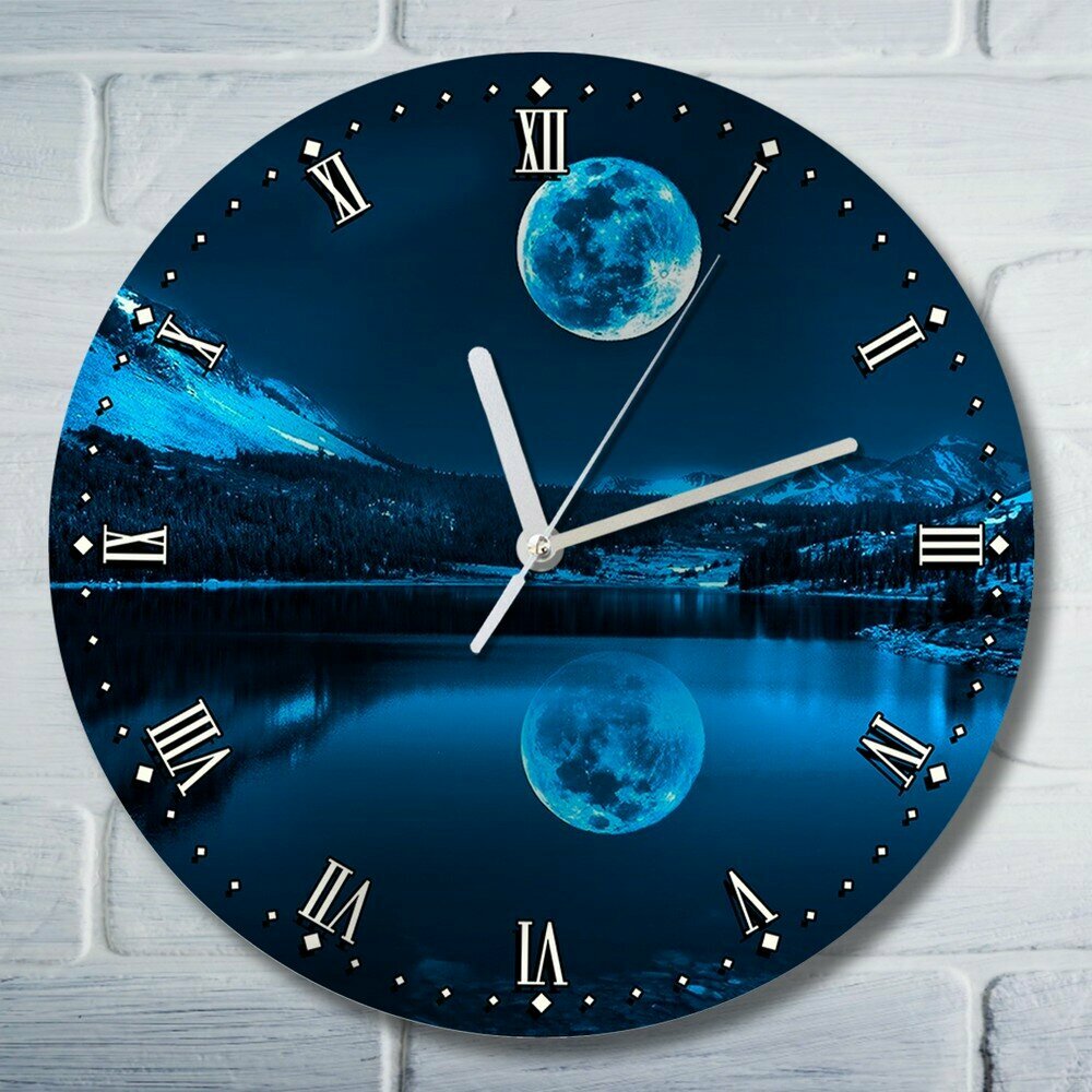 Настенные часы УФ "пейзаж Скалы (Планета, Звезды, горы, галактика, милота, Подарок для мамы, бабушки сестры, подруге) - 9137"