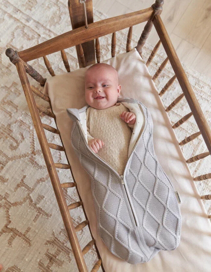 Кокон для малышей Loomknits Светло-серые размер 68