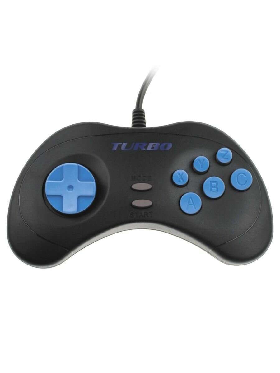 Джойстик DVTech, 16-bit Turbo, синие кнопки, 12 кнопок, черный