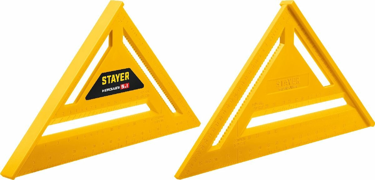 Универсальный кровельный пластиковый угольник STAYER HERCULES 305 мм 5-в-1 толщина 3 мм точность 1.2 мм/м