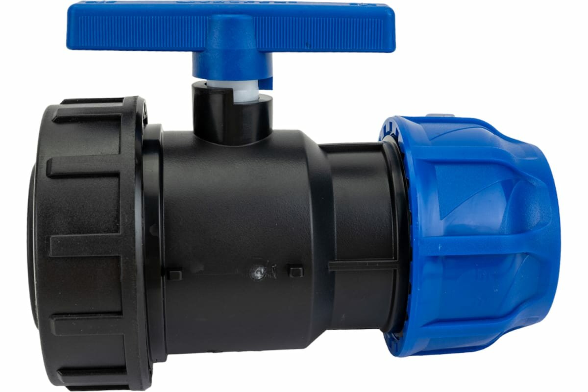 VALFEX Кран шаровый ПНД компрессионный, цанга, внутренняя резьба, разборный 63x2