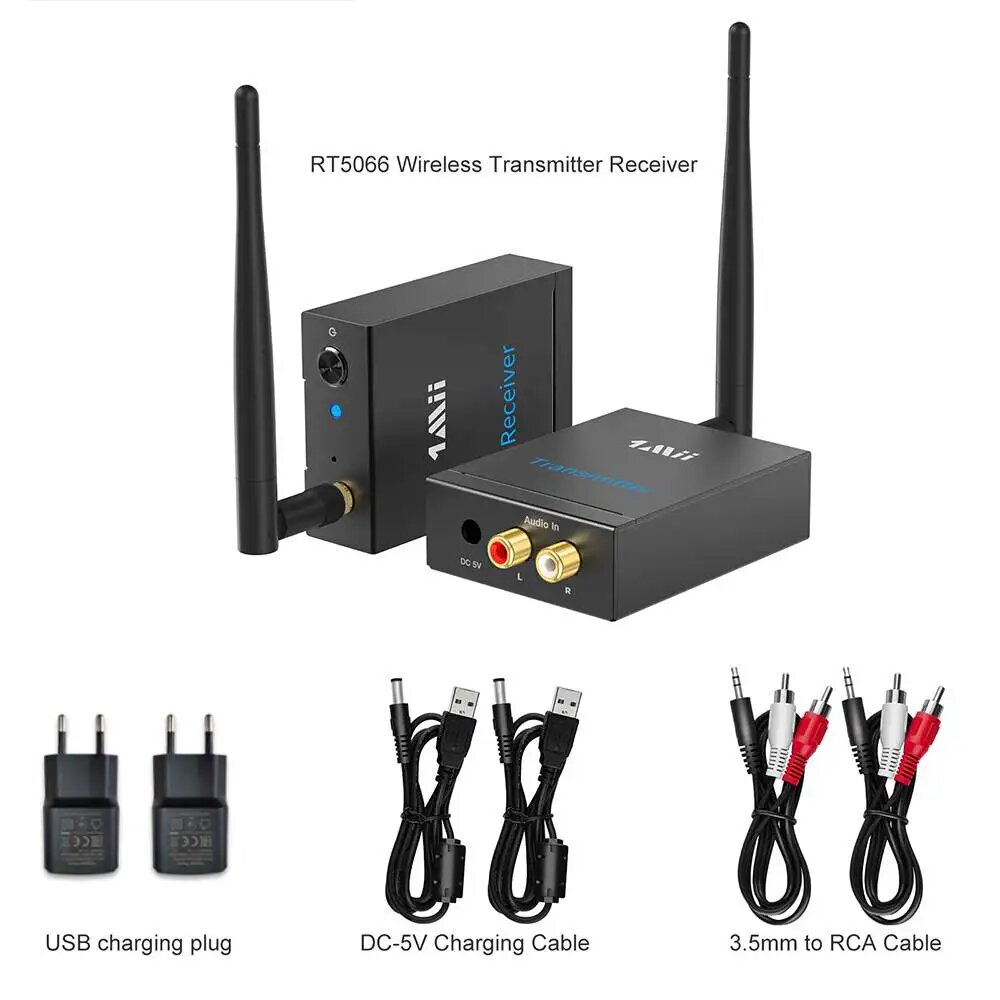 1Mii беспроводной аудиопередатчик-приемник Black EU Plug