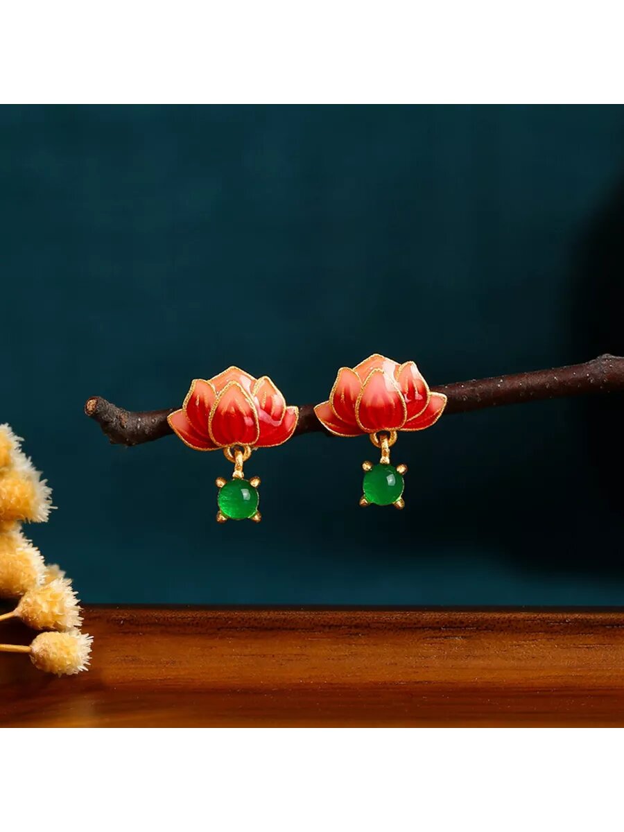 Серьги, искусственный камень