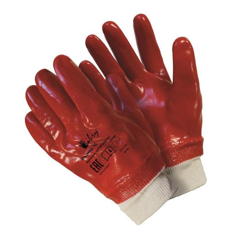 Перчатки Повышенная стойкость к загрязнению Libry х/б с покрытием ПВХ гранат