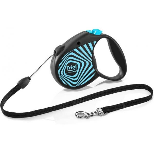 Triol Поводок-рулетка для собак Flexi Life Geometry Blue S 5м до 12кг, трос
