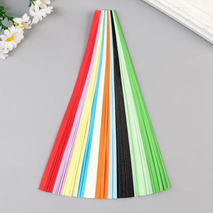 Полоски для квиллинга «Цветные» (набор 200 полосок) ширина 0.8 см (0.8×24 см)