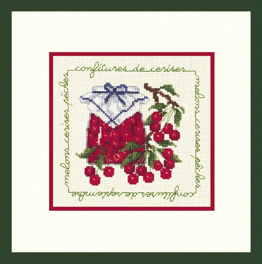 Набор для вышивания Le Bonheur des Dames #2250 Confiture De Cerises (Вишневый джем), Счетный крест, 11.5 х 11.5 см