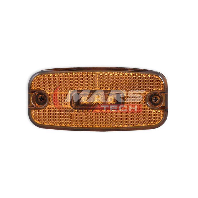 MARS TECH M720303 фонарь габаритный желтый прямоугольный led, 24v, 111x51 без кронштейна \universal