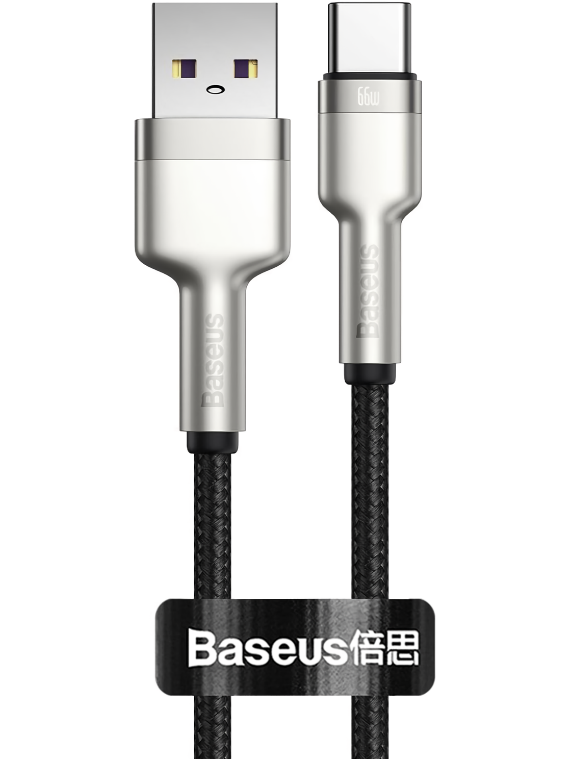 Кабель Baseus CAKF000001 Cafule Series Metal Data Cable USB to Type-C 66W 0.25m Black