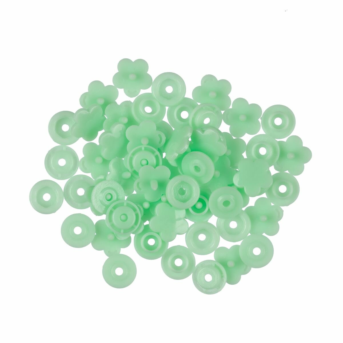 Кнопки "Micron" POM-12 FL Кнопки пластиковые d 12 мм 15 шт. № 009 салатовый