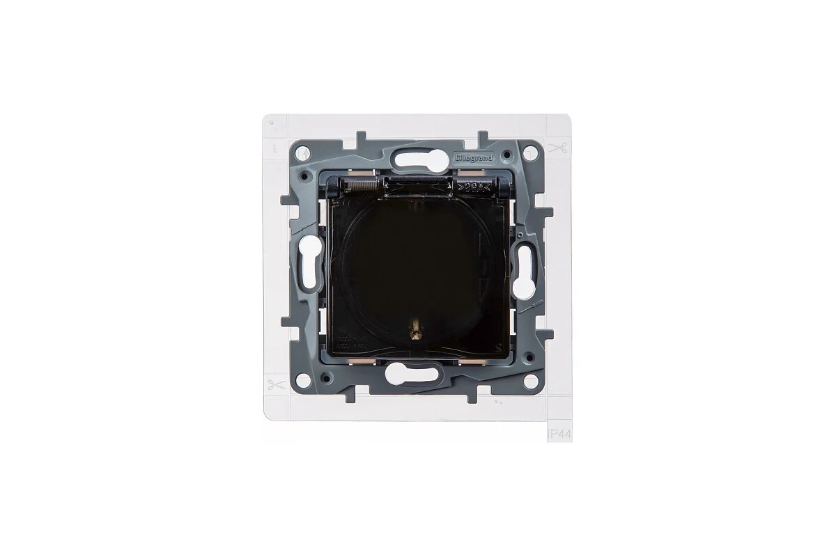 Legrand Розетка с заземлением IP44 Legrand Etika со шторками с защитной крышкой 16А 250В винтовые зажимы антрацит 672626