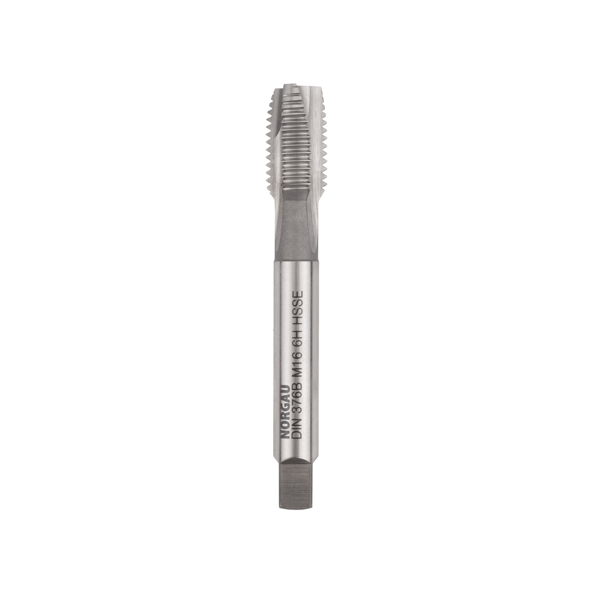 Метчик М16 NORGAU Industrial из быстрорежущей стали HSSE (Co5%) для обработки сквозных отверстий, машинный 6H