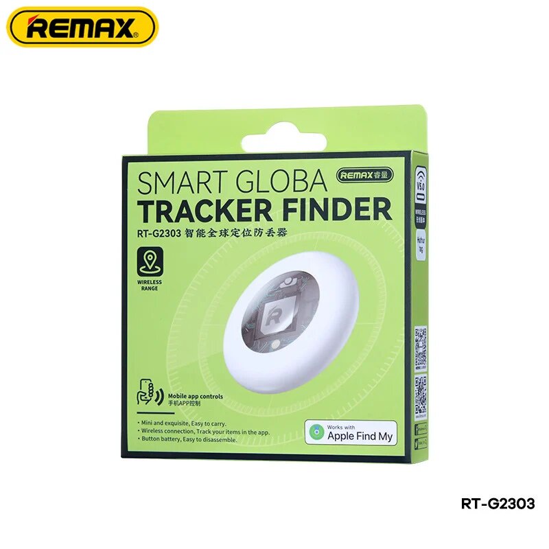 REMAX Smart GPS Global Position Tracking Finder работает для Apple Find My App Bluetooth Anti-Lost Tag Alarm Напоминание для домашних животных