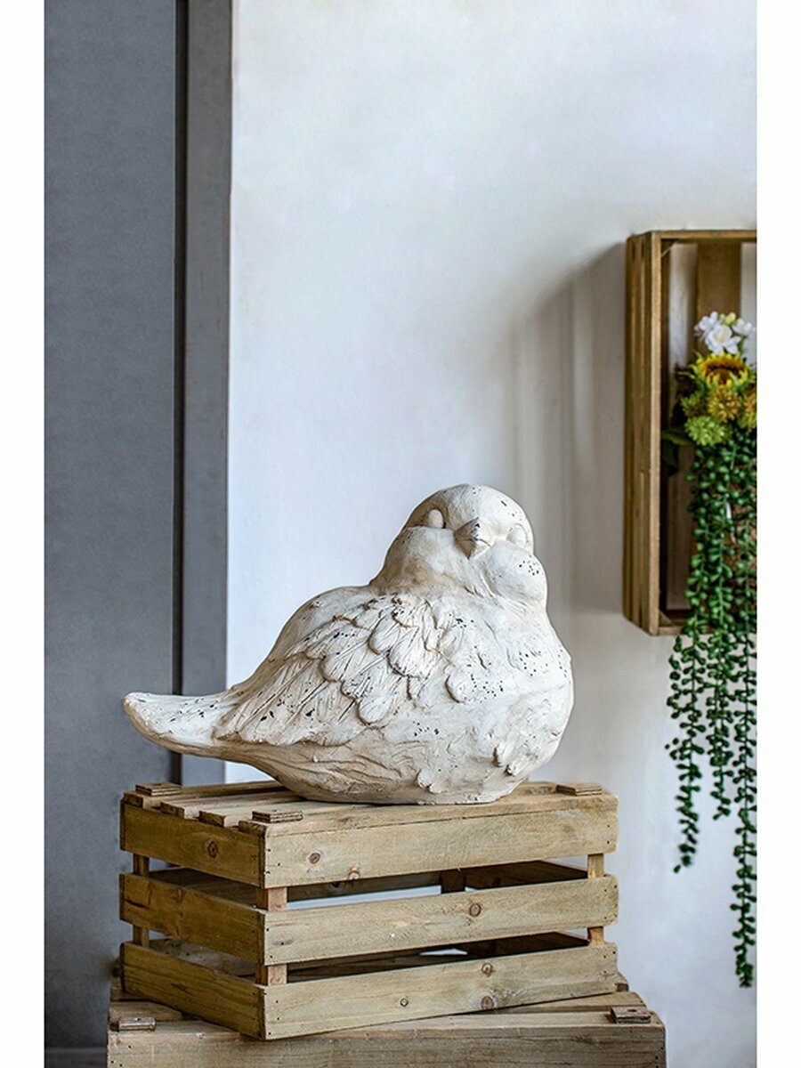 D77060 Декор "Птичка" 39 x 27 x 27см, полистоун, белый, Glasar