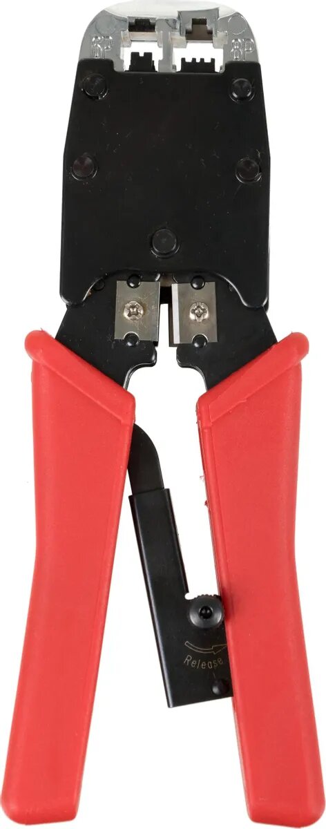 Обжимной инструмент ITK TM1-B11V, с фиксацией, для RJ-45/12/11, с рукоятками-чехлами